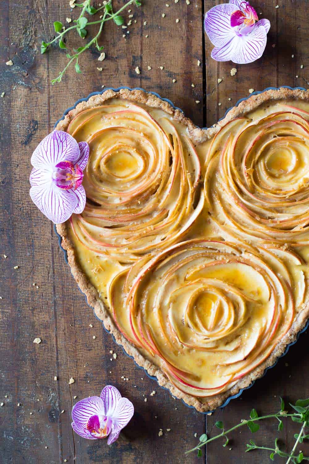 Valentine's Apple Rose Tart - Green Healthy Cooking