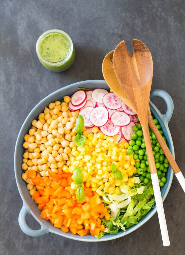 Summer Salad with Homemade Salad Dressing - Green Healthy Cooking