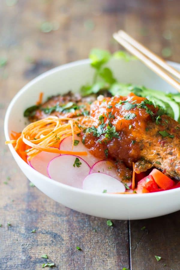 Cooked Salmon Poke Bowl - Green Healthy Cooking